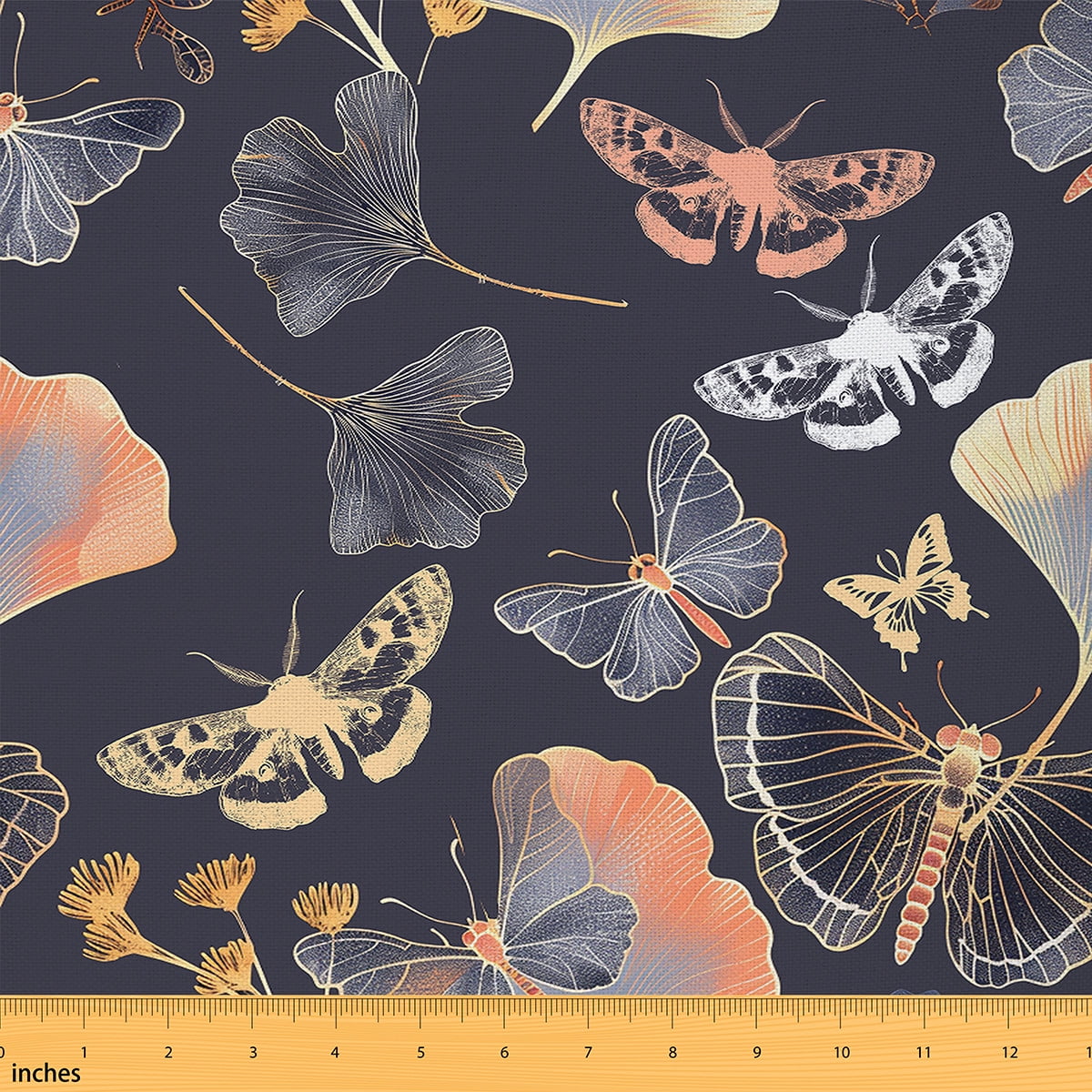Manfei Butterfly Moth Fabric by the Yard (10 Yards), Wild Insect Animal ...