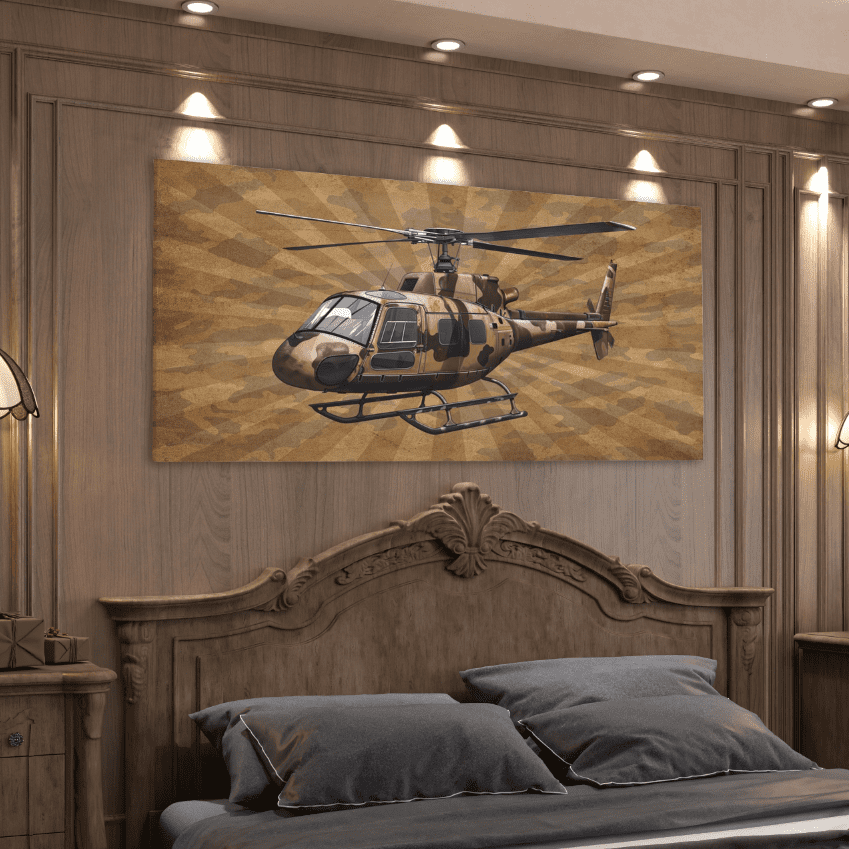 Manfei Camo Helicopter Wall Decor Room Decor 38x19, Military ...