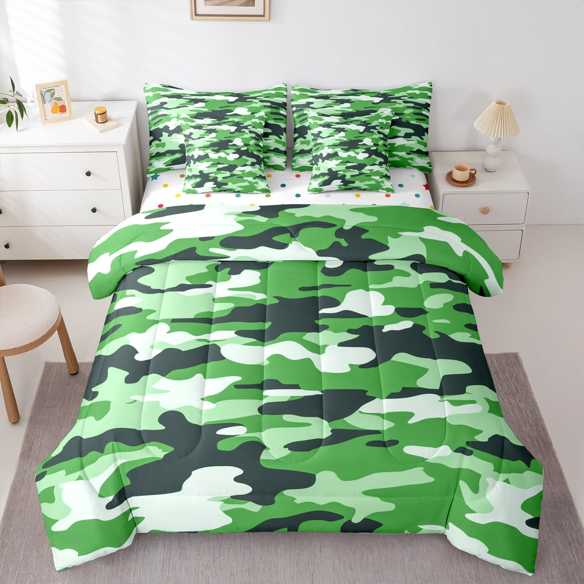 Manfei Camouflage Hunting 7-Piece Twin Bedding Sets,Camo Army Bedding ...