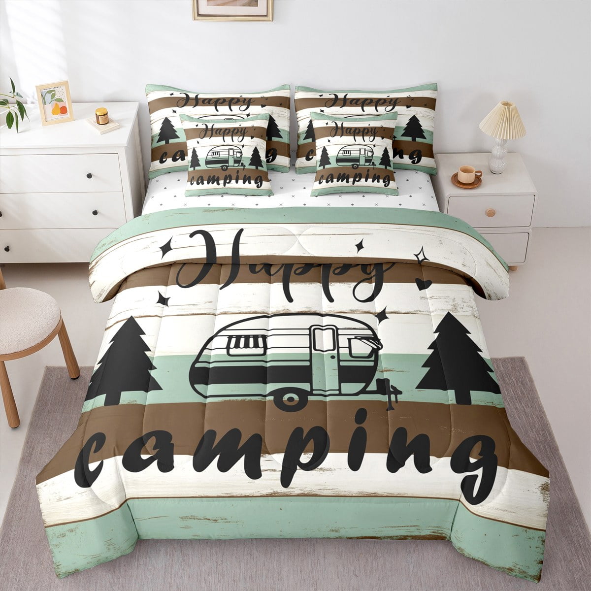 Manfei Camp Camping 7-Piece Twin Bedding Sets,Camper Car Rv Bedding ...
