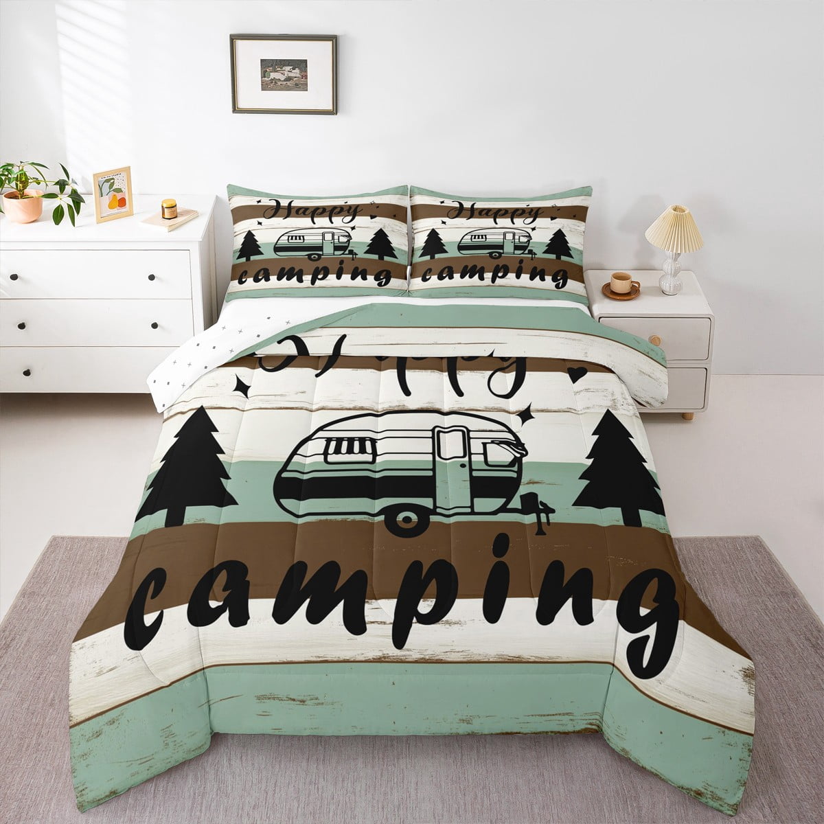 Manfei Camp Camping Bedding Comforter Set,Camper Car Rv Twin Comforter ...