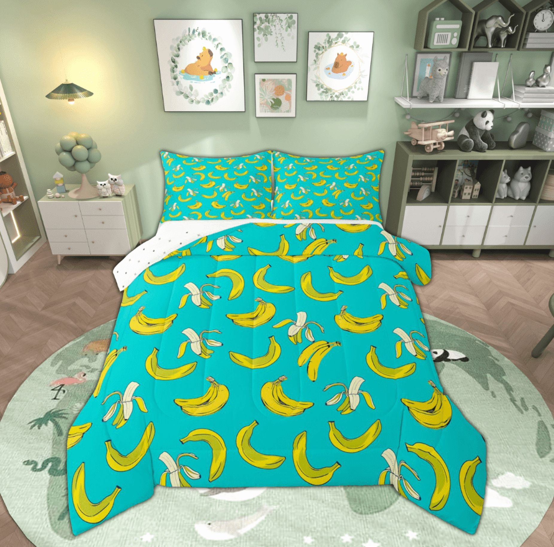 Feelyou Cartoon Banana Full Size Comforter Sets, Fresh Fruit Bedding ...