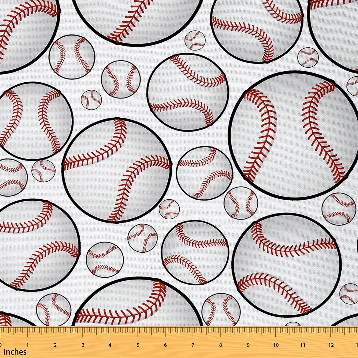 Manfei Cartoon Baseball Fabric by the Yard (1 Yard) for Boys Girls ...