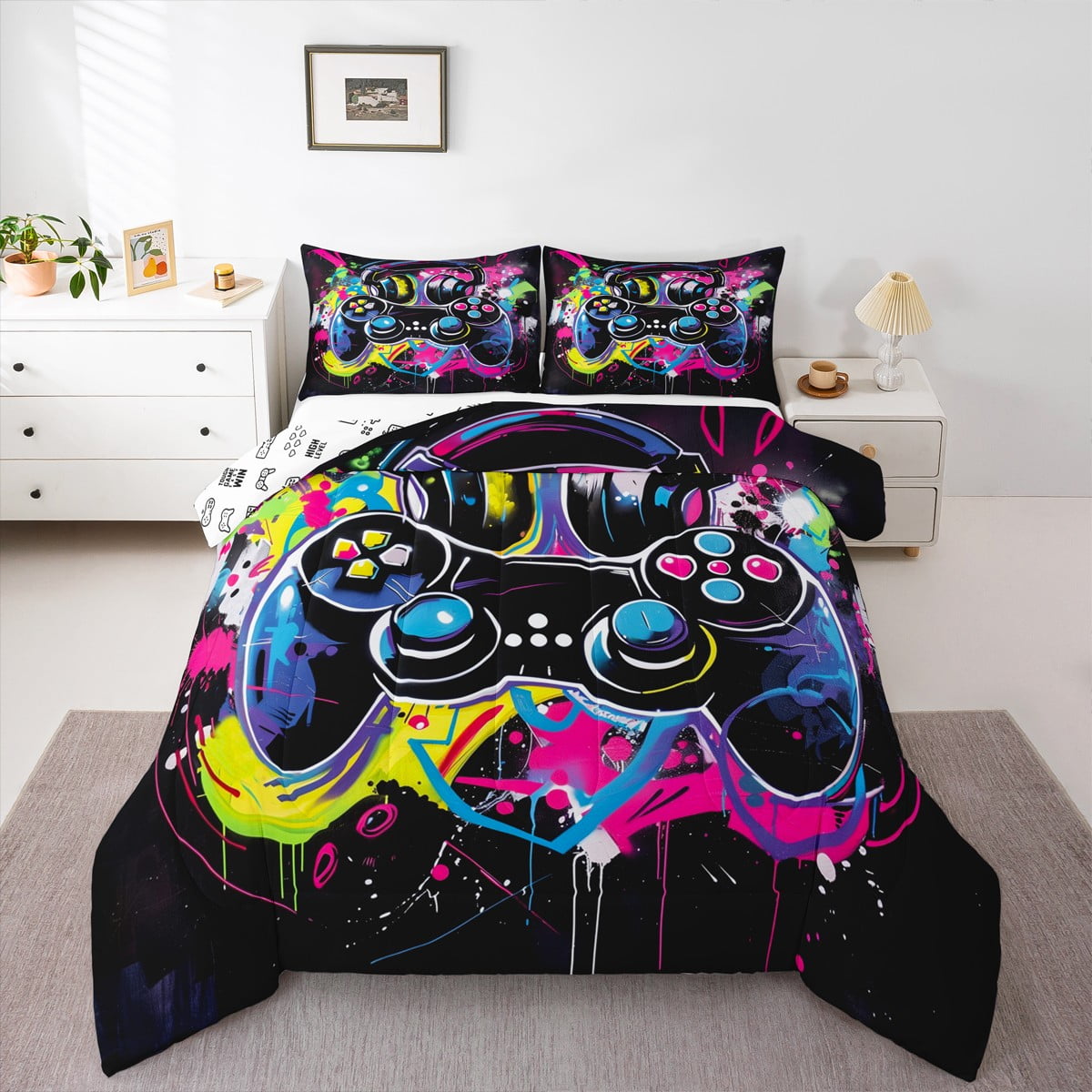 Manfei Cartoon Game Console Bedding Comforter Set for Kid, Street ...