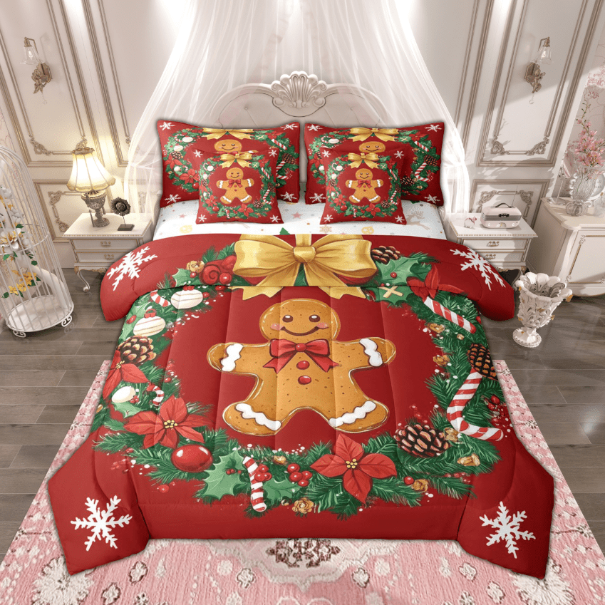 Manfei Cartoon Gingerbread Bedding Comforter Set 7 Pieces for Children ...