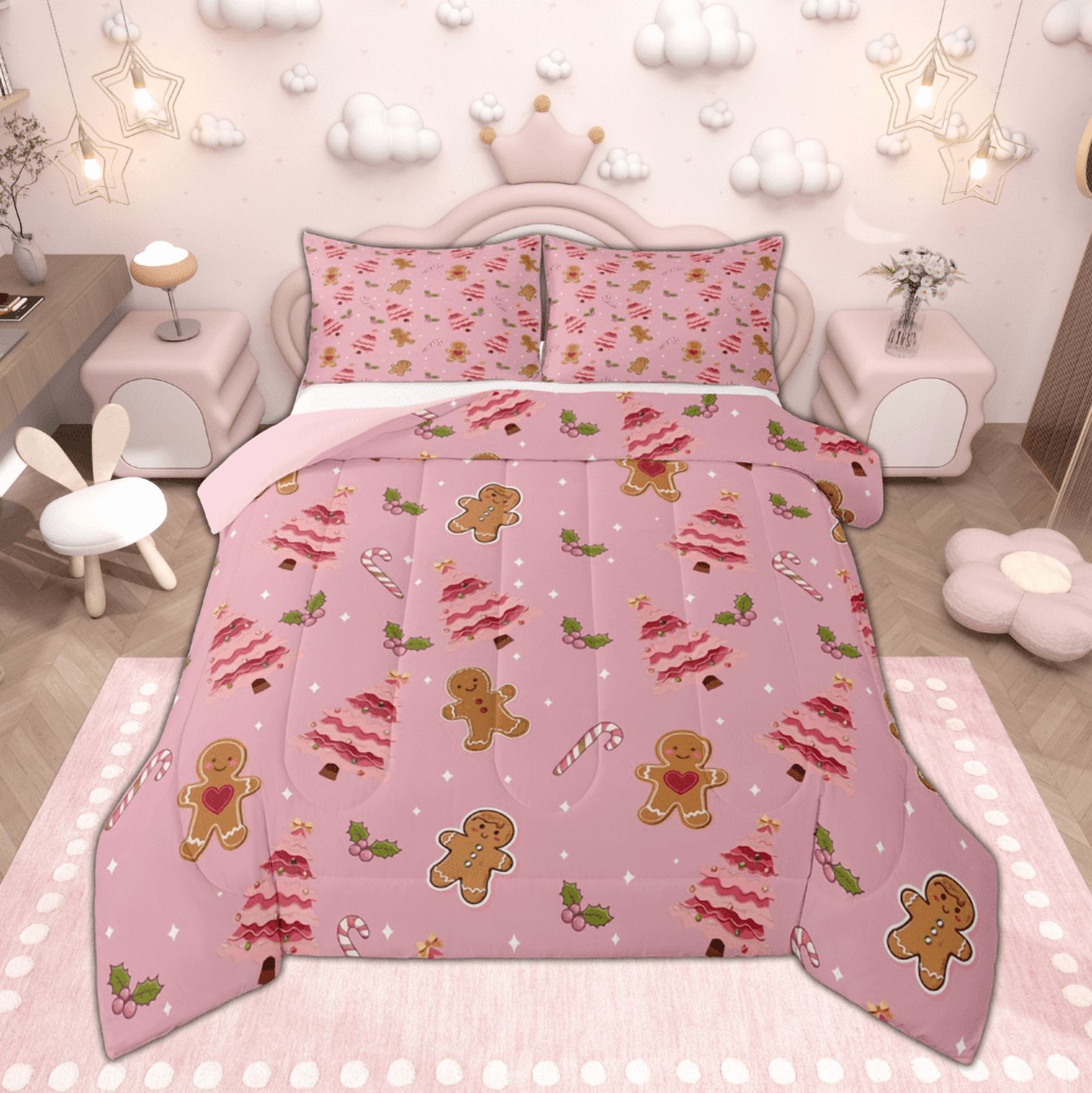 Manfei Cartoon Gingerbread Full Size Comforter Sets for Boys Girls ...