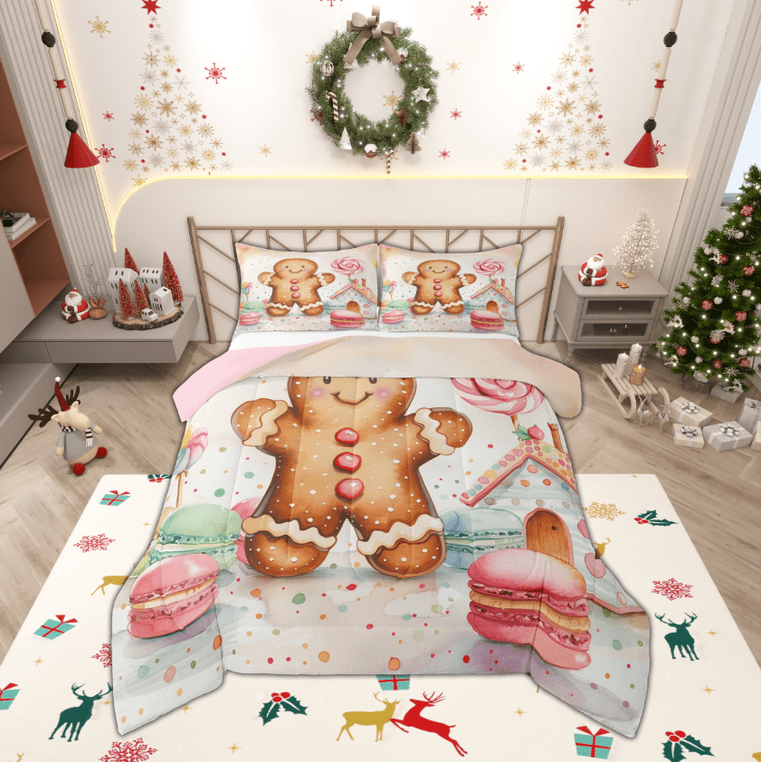 Manfei Cartoon Gingerbread Man Bedding Comforter Set,Christmas Theme ...