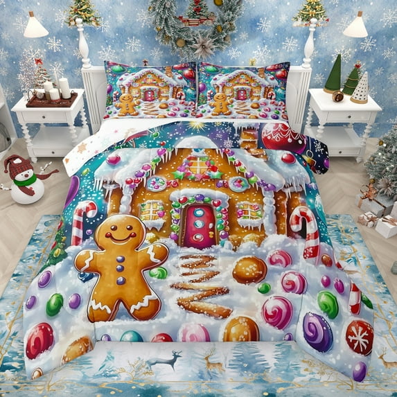 Manfei Cartoon Gingerbread Man Full Size Comforter Sets,Colorful ...