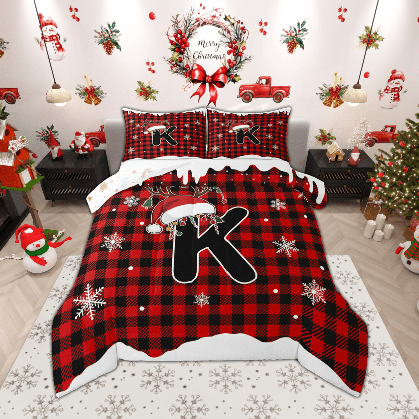 Manfei Cartoon Letter K Bedding Comforter Set, Christmas Winter ...