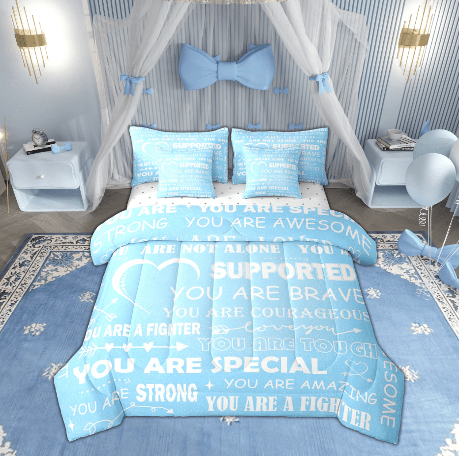 Manfei Cartoon Love Heart Bedding Comforter Set 7pcs for Kids, Romantic ...