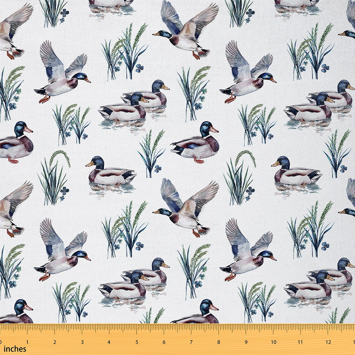 Manfei Cartoon Mallard Duck Fabric by the Yard (3 Yards), Rustic Lake ...