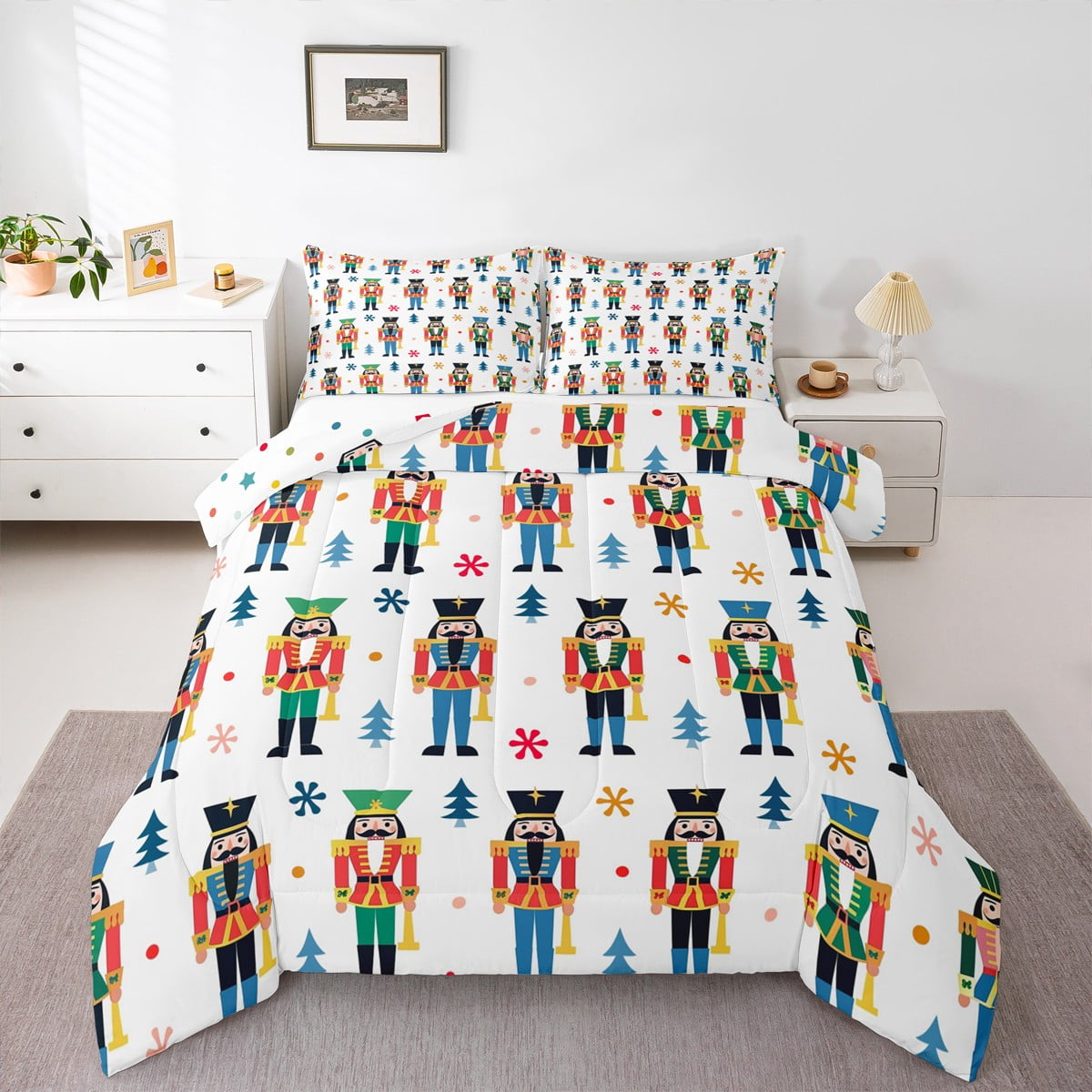 Manfei Cartoon Nutcracker Full Size Comforter Sets for Kid, Christmas ...