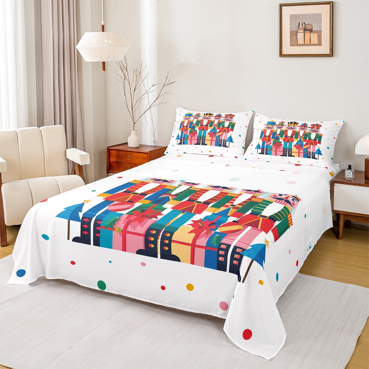 Manfei Cartoon Nutcracker Twin Sheet Sets,Merry Christmas Gifts Twin ...