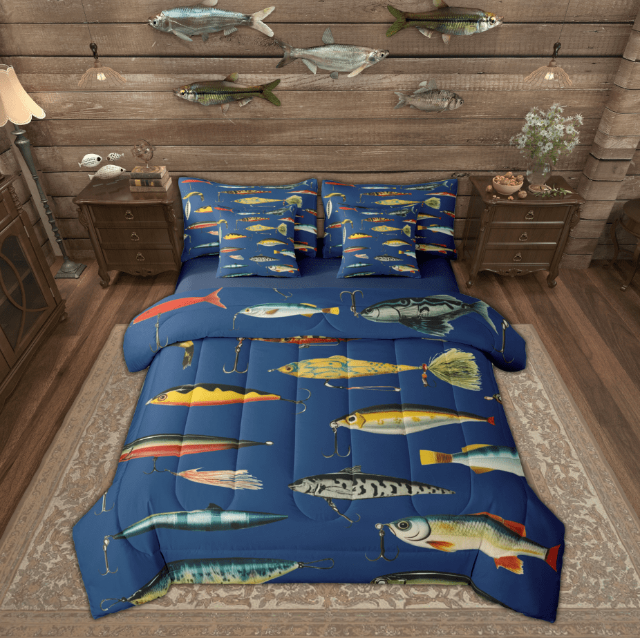 Manfei Cartoon Pike Fish Twin Bedding Sets 7-Piece for Child, Hunting ...