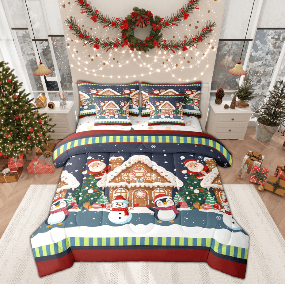 Manfei Cartoon Santa Claus Bedding Comforter Set 7pcs for Kid, Funny ...