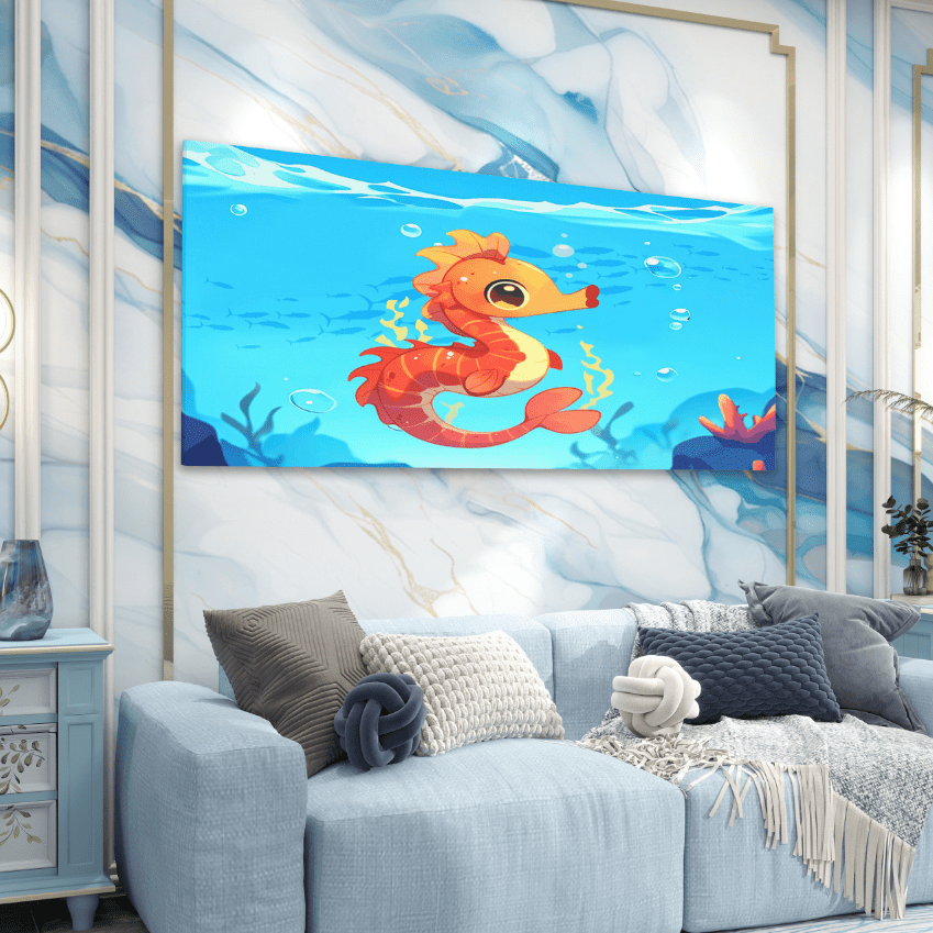 Manfei Cartoon Seahorse Wall Decor Room Decor 48x24 for Kids Boys Girls ...