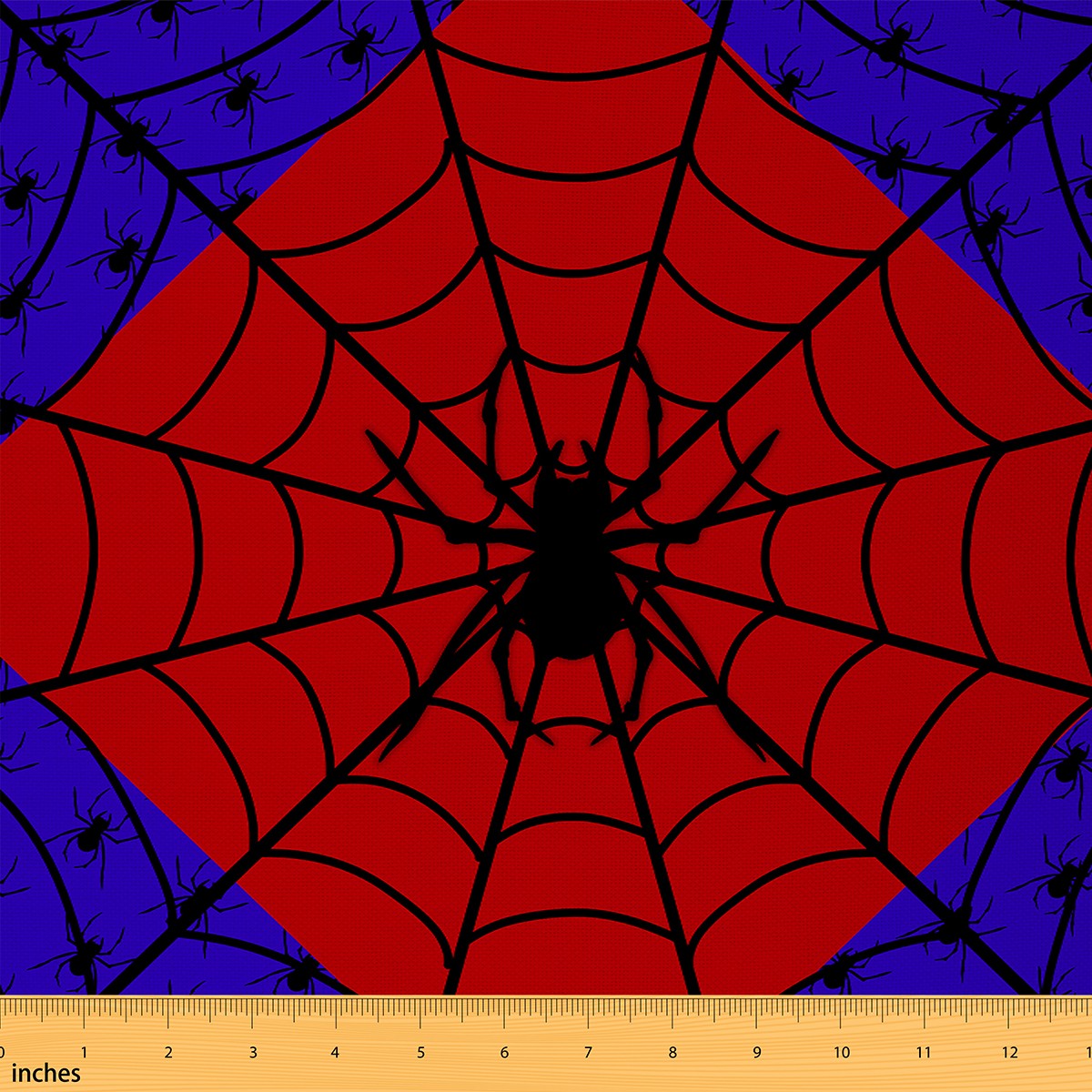 Manfei Cartoon Spider Sewing & Crafting Fabric (10 Yards), Black Red ...