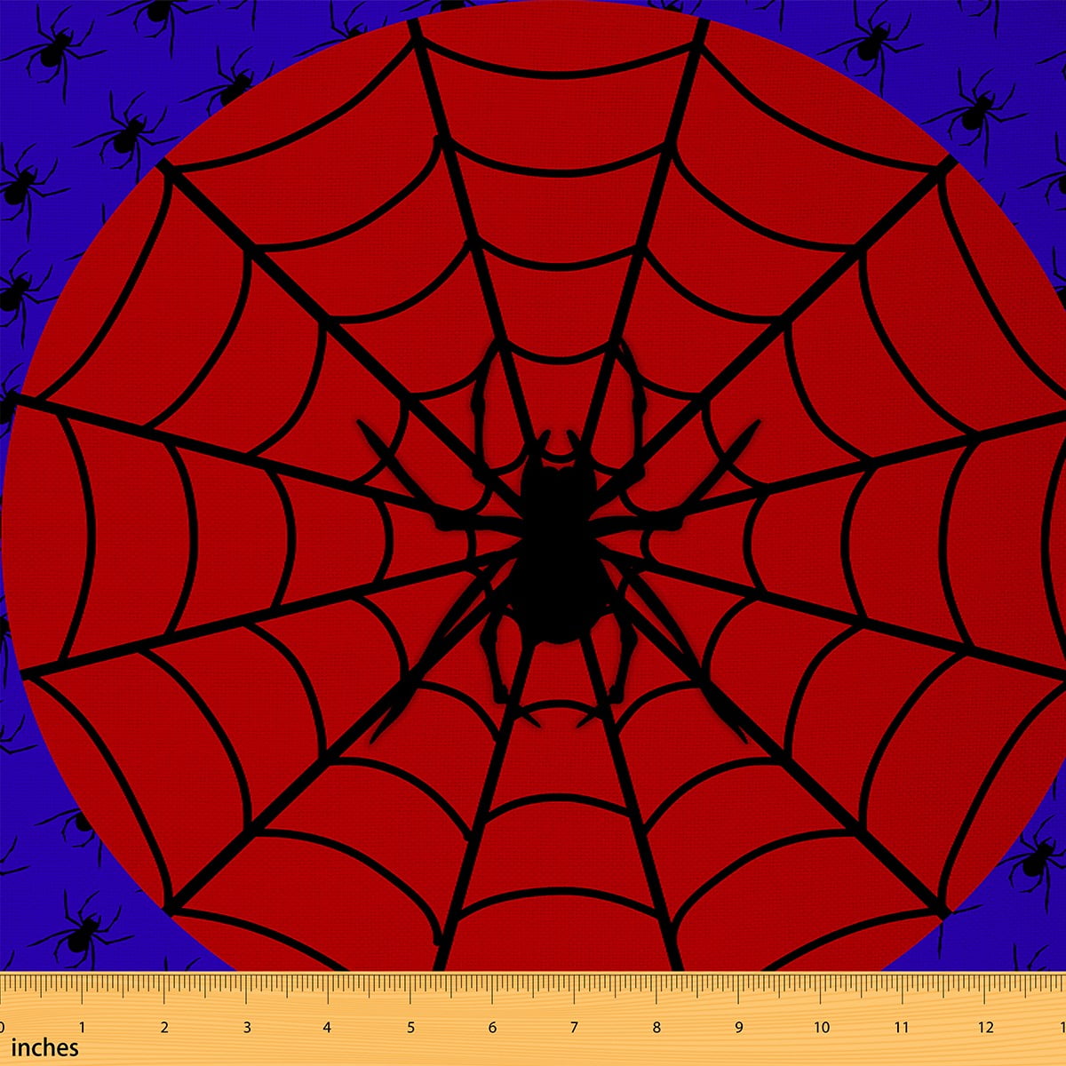 Manfei Cartoon Spider Sewing & Crafting Fabric (2 Yards), Black Red ...