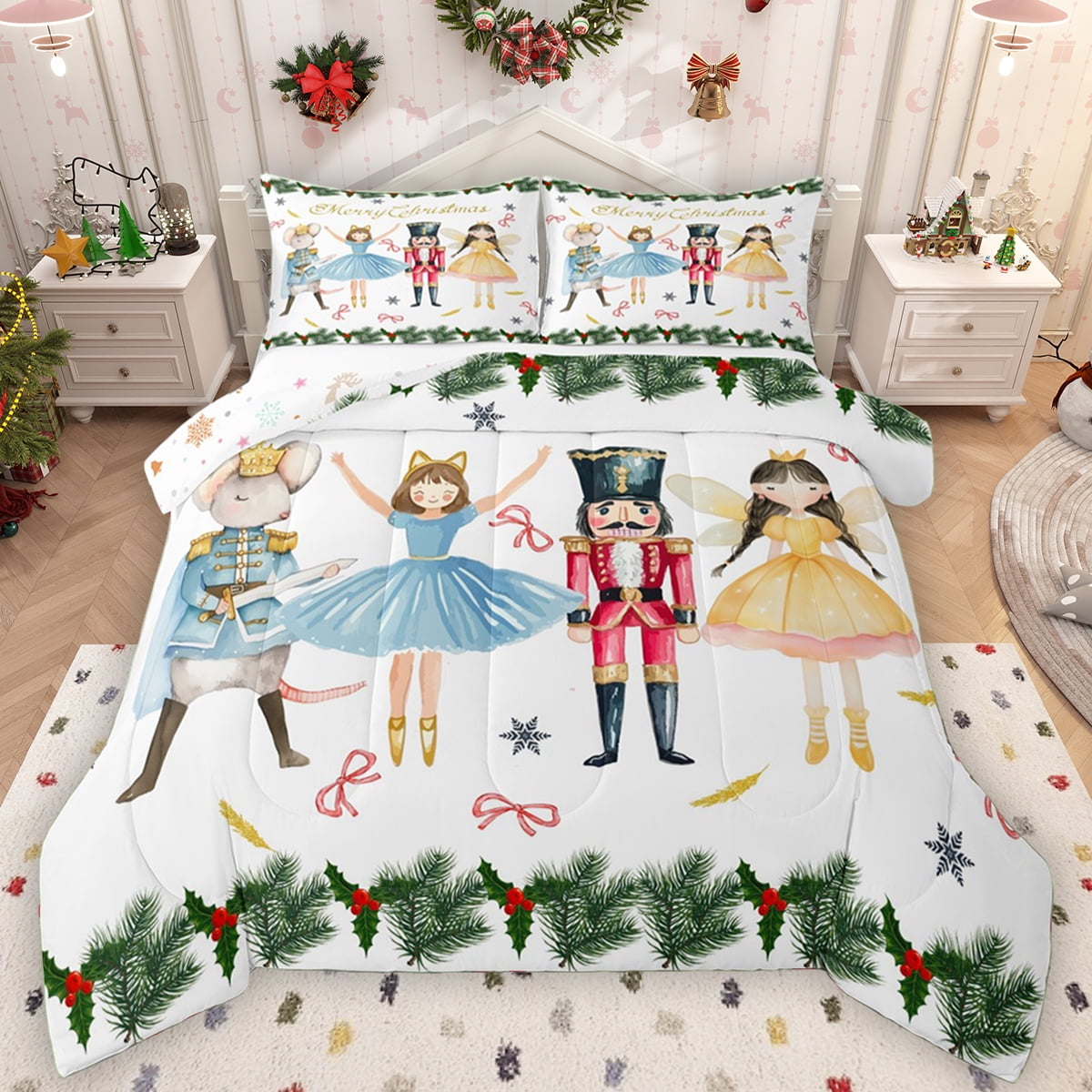 Manfei Cartoon Xmas Nutcracker Bedding Comforter Set for Kids, Princess ...
