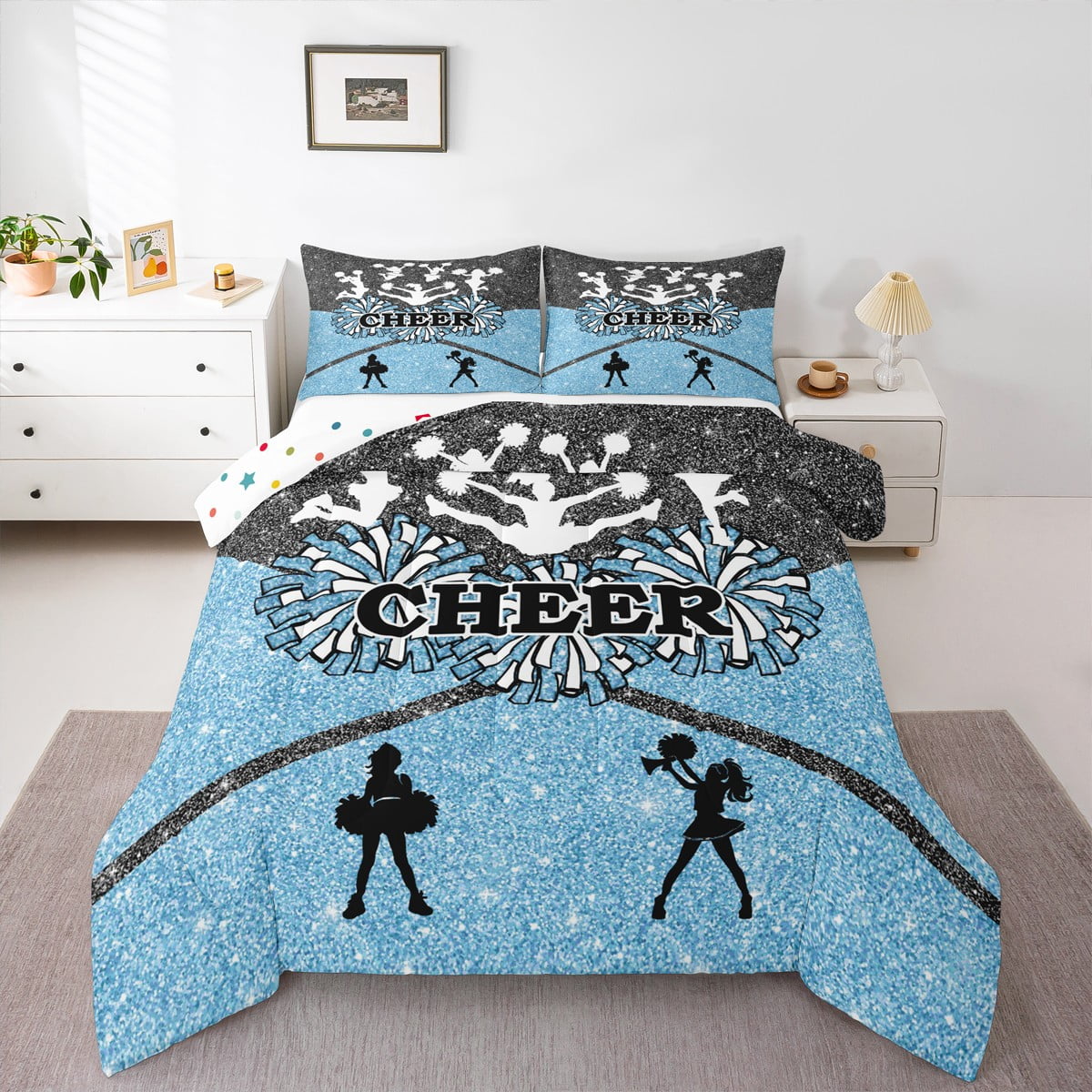 Manfei Cheer Dancer Bedding Comforter Set,Cheerleading Twin Comforter ...
