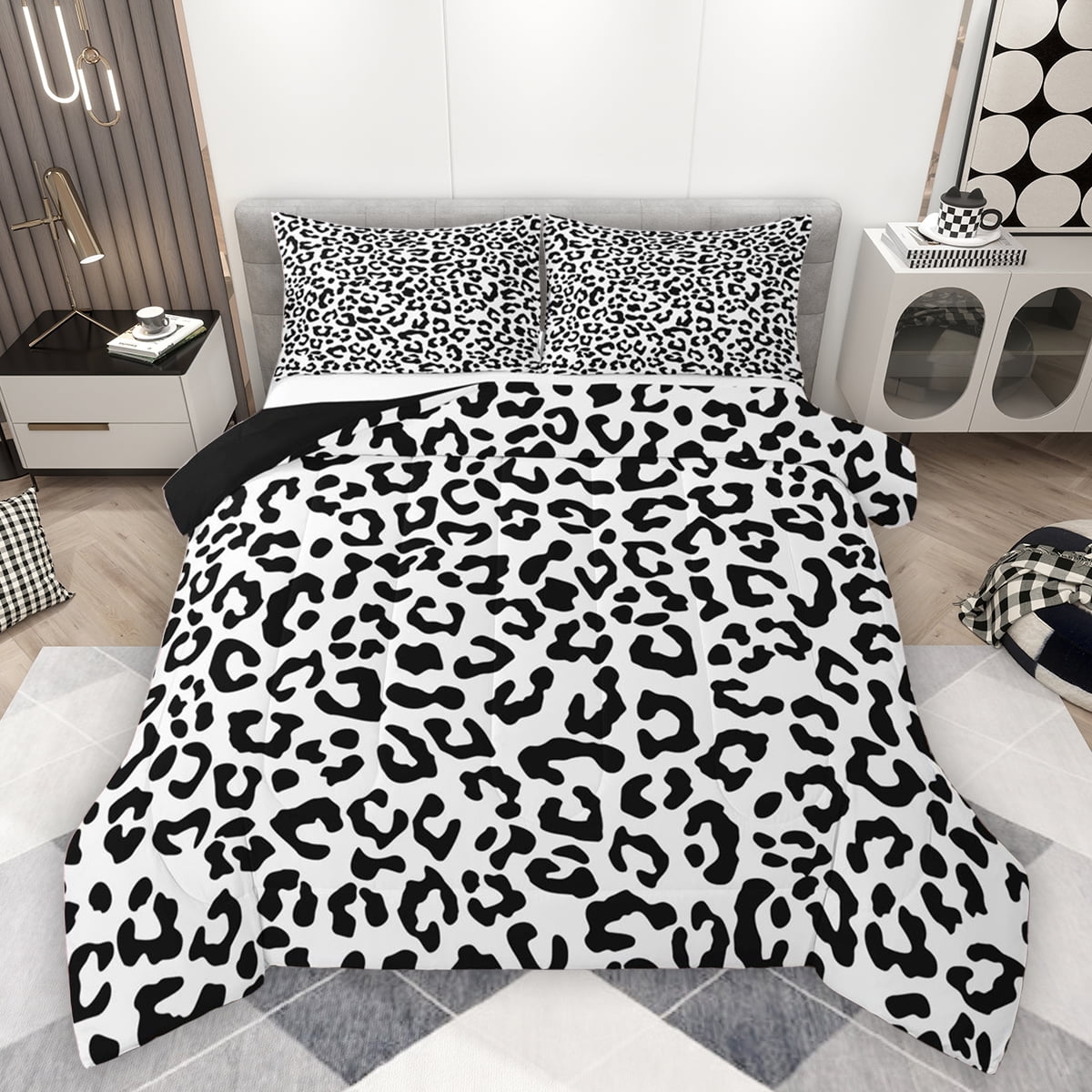 Homewish Cheetah Leopard Print Bedding Comforter Set, Chic Abstract ...
