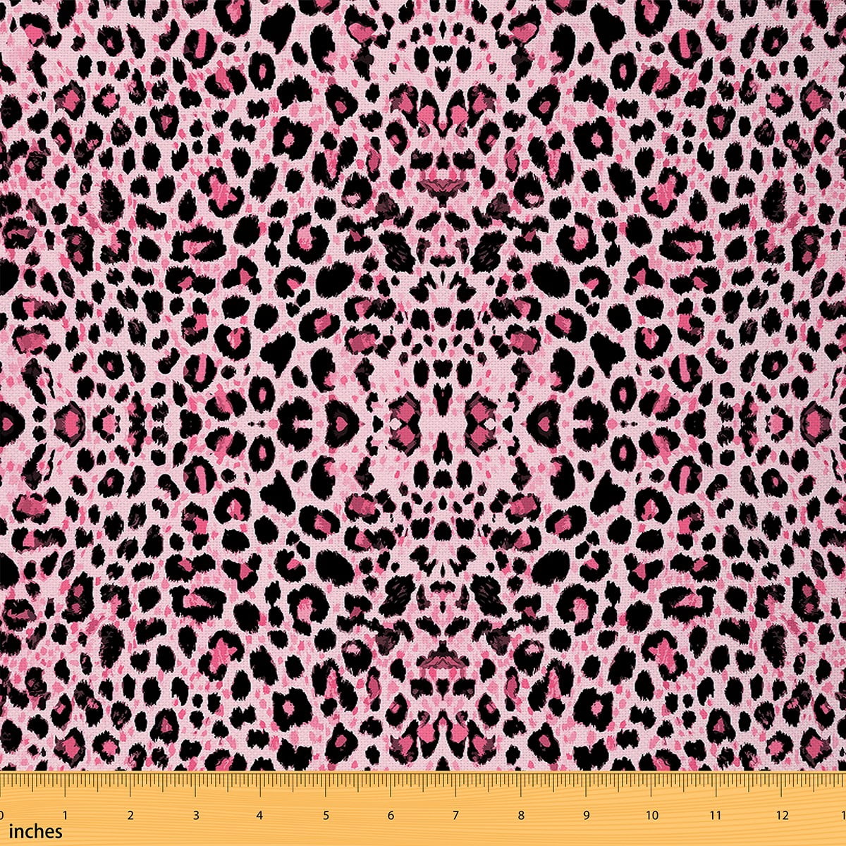 Manfei Cheetah Print Sewing & Crafting Fabric (10 Yards), Pink Black ...