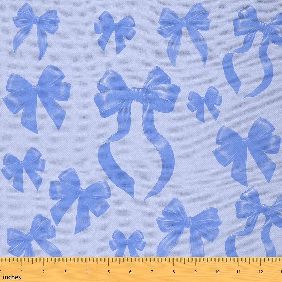 Manfei Chic Blue Bow Fabric by the Yard 2 Yards, Girls Bowknot Sewing ...