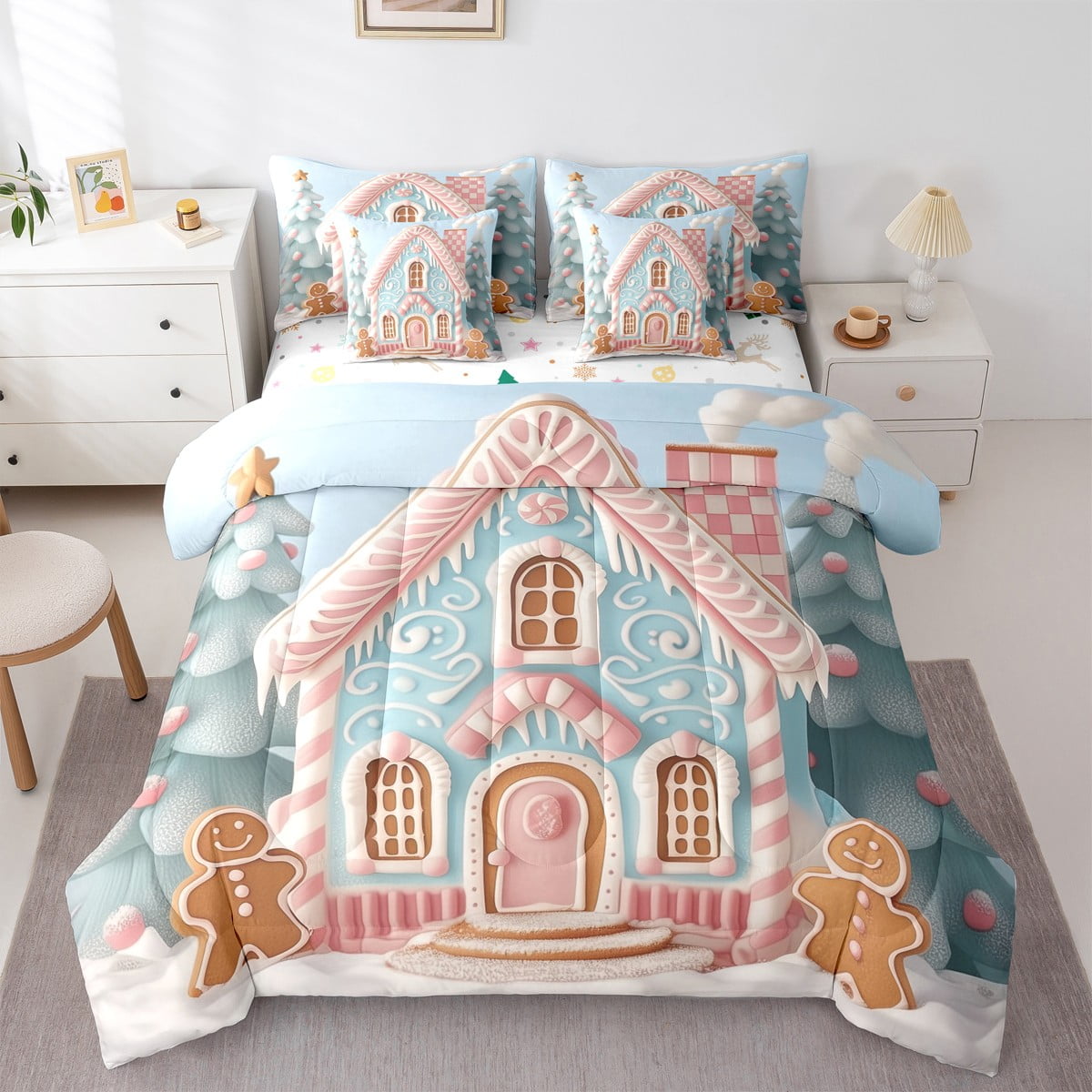Manfei Chic Gingerbread House 7pcs Bedding Comforter Set,Tairy Tale ...