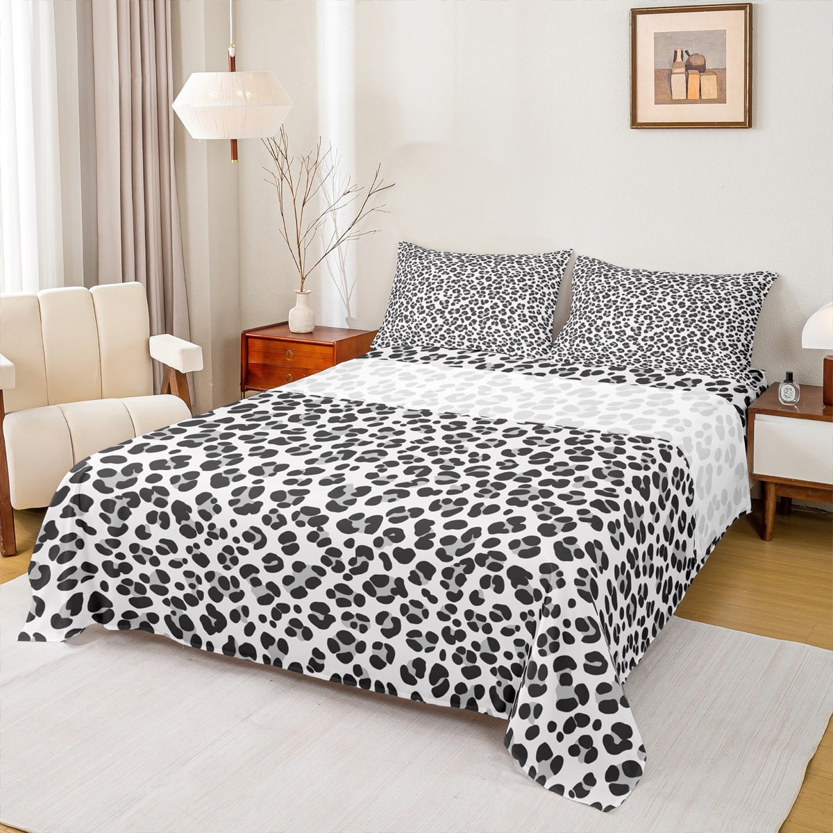 Manfei Chic Leopard Pattern Bed Sheets,Wild Animal Cheetah King Sheets ...