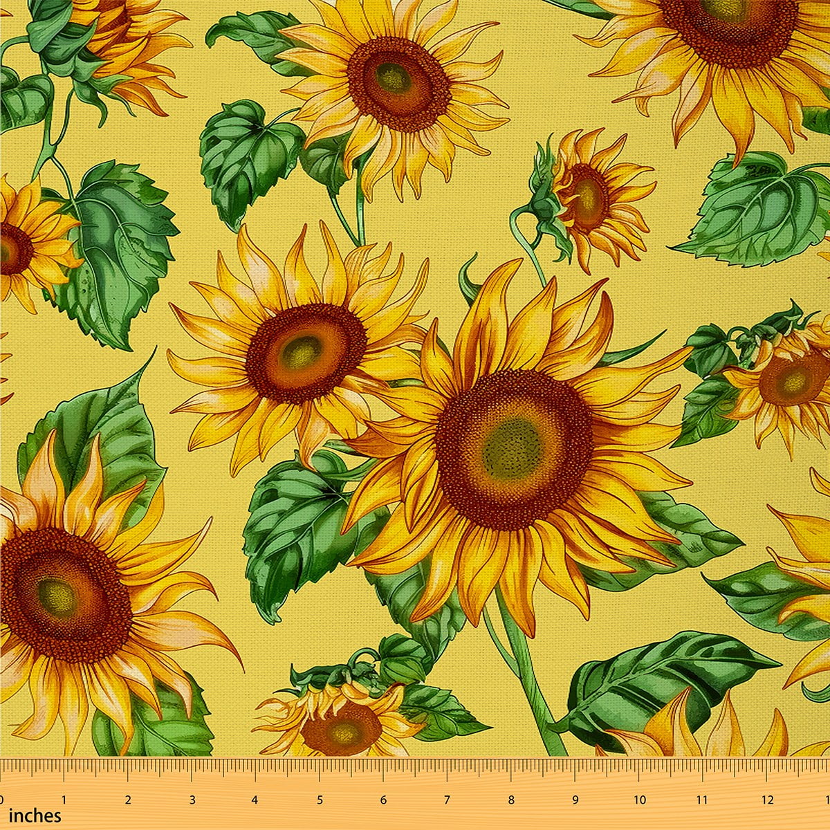 Manfei Chic Sunflower Sewing & Crafting Fabric (1 Yard) for Girls ...