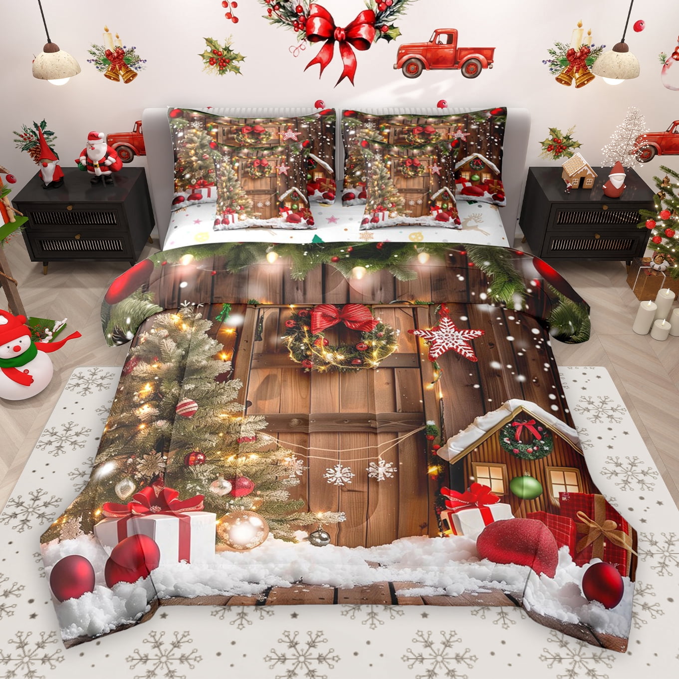 Surprising Christmas Queen Bed Sets Images