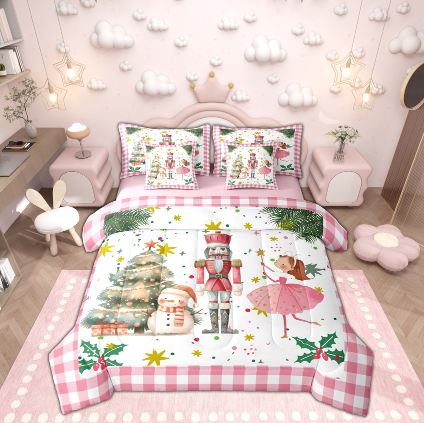 Manfei Christmas Nutcracker Bedding Comforter Set 7-Piece for Kid ...