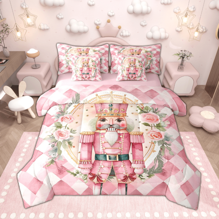 Manfei Christmas Nutcracker Bedding Comforter Set 7 Pieces, Girls ...