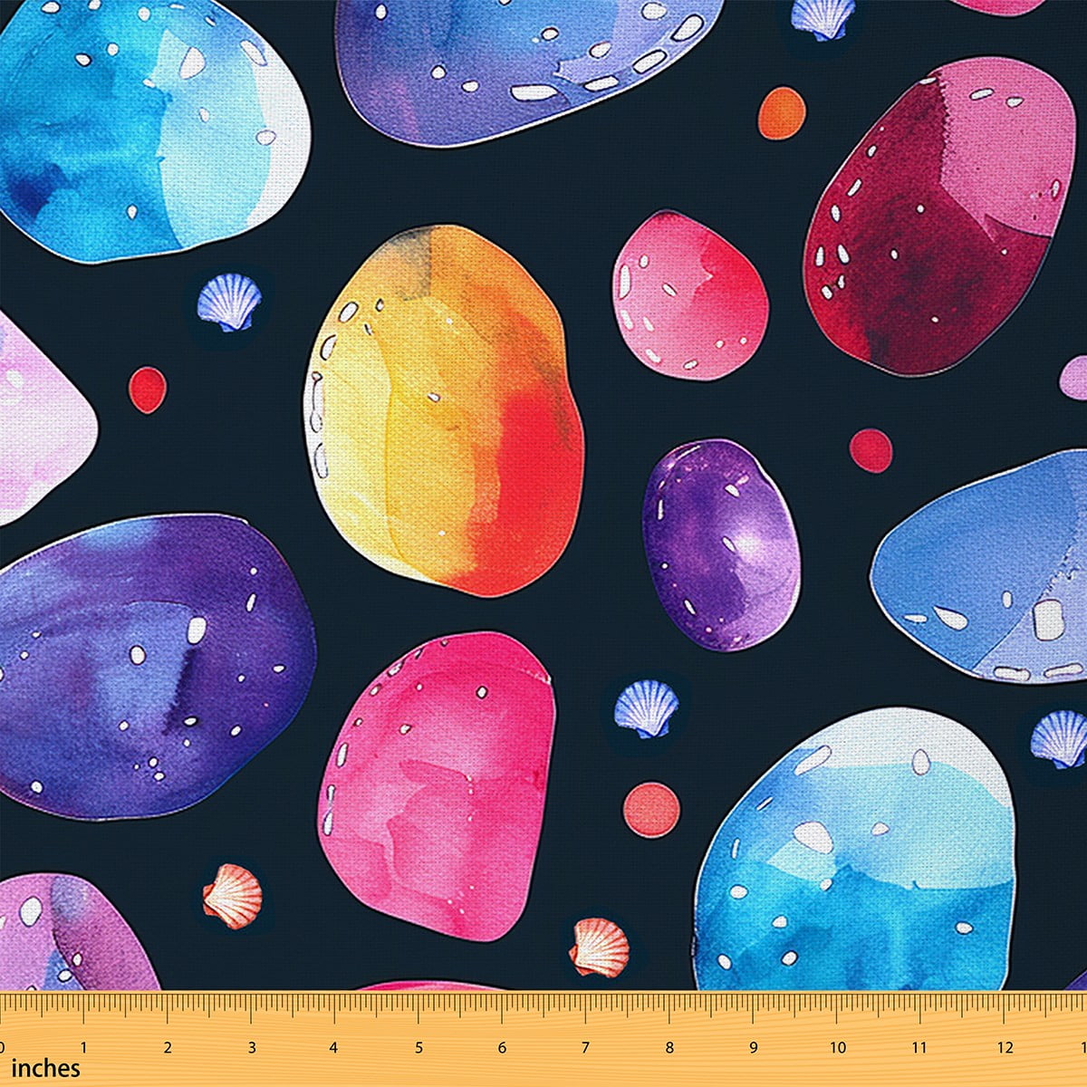 Manfei Colorful Gemstone Sewing & Crafting Fabric (10 Yards), Coastal ...