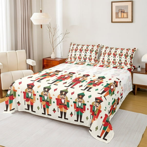 Manfei Colorful Nutcracker Queen Sheet Sets 4-Piece for Kids Children ...