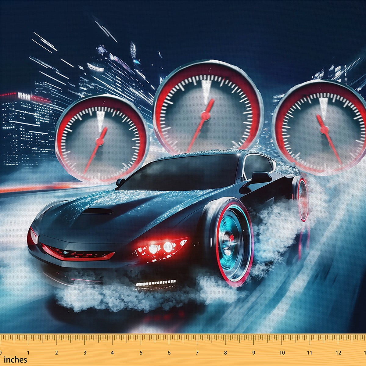Manfei Cool Racing Car Fabric by the Yard (1 Yard), Speed Dashboard ...