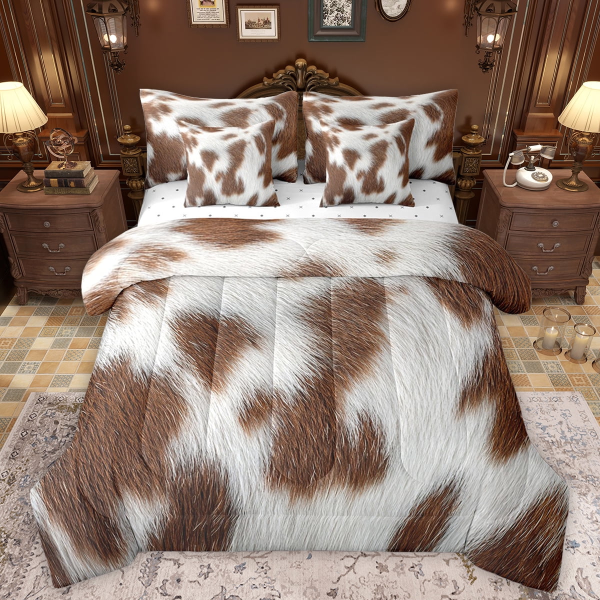 Manfei Country Carrle Hide 7-Piece Twin Bedding Sets,Rustic Western ...