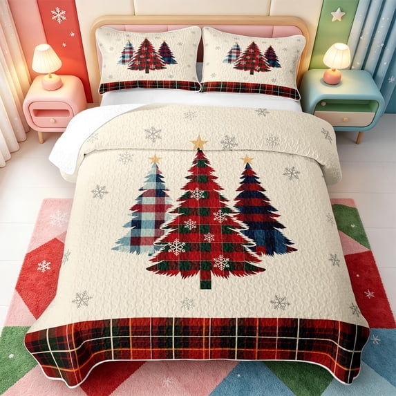 Manfei Country Pink Christmas Quilt Full,Rustic Santa Hat Full ...