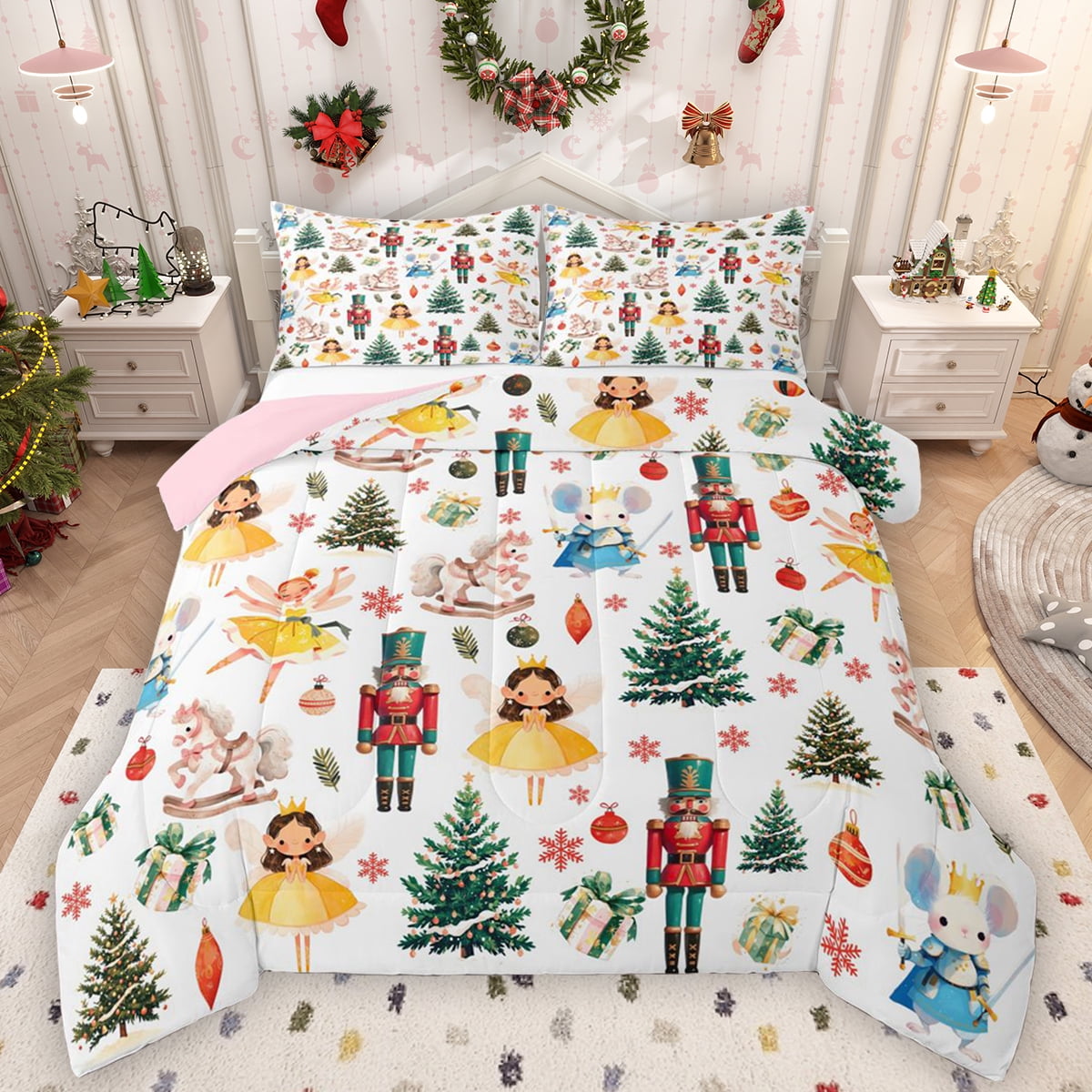 Manfei Cute Ballet Lovers Full Size Comforter Sets,Christmas Nutcracker ...