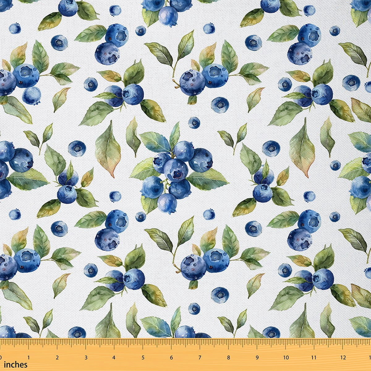 Manfei Cute Blueberry Fabric by the Yard (5 Yards), Sweet Fruit ...
