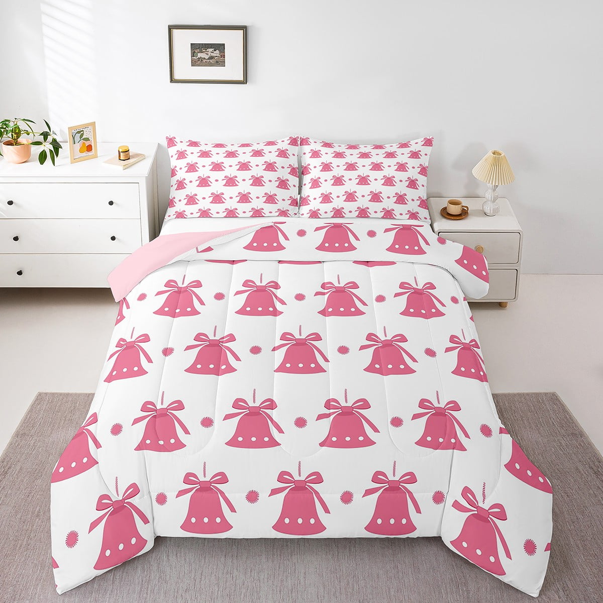 Manfei Cute Bowknot Full Size Comforter Sets,Ribbon Bow Bedding ...