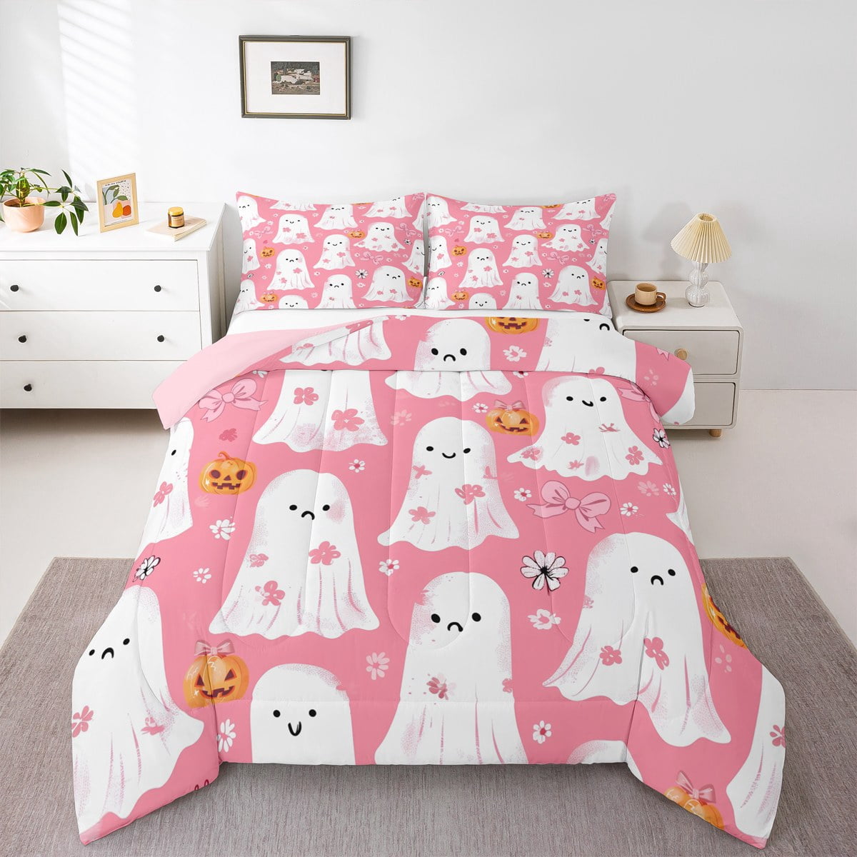 Manfei Cute Cartoon Ghost Full Size Comforter Sets,Happy Halloween ...