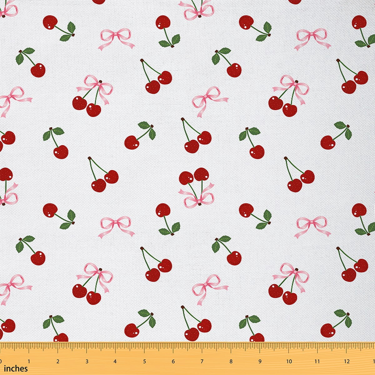 Manfei Cute Cherry Fabric by the Yard (10 Yards), Pink Bow Bowknot ...