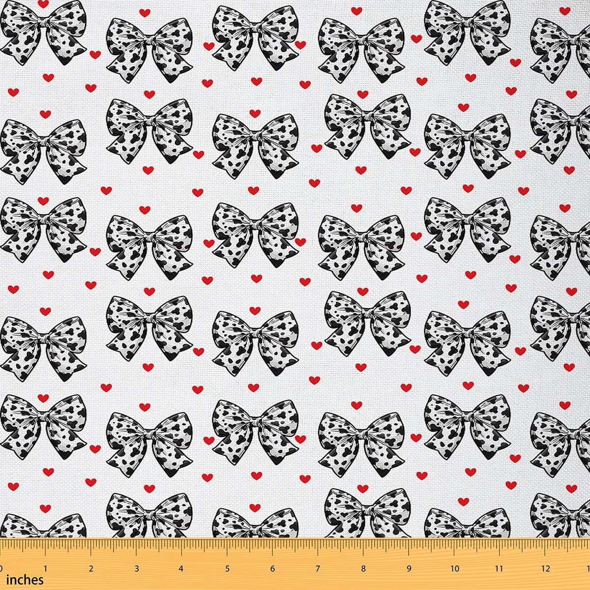 Manfei Cute Cow Print Bowknot Fabric by the Yard (2 Yards), Black White ...