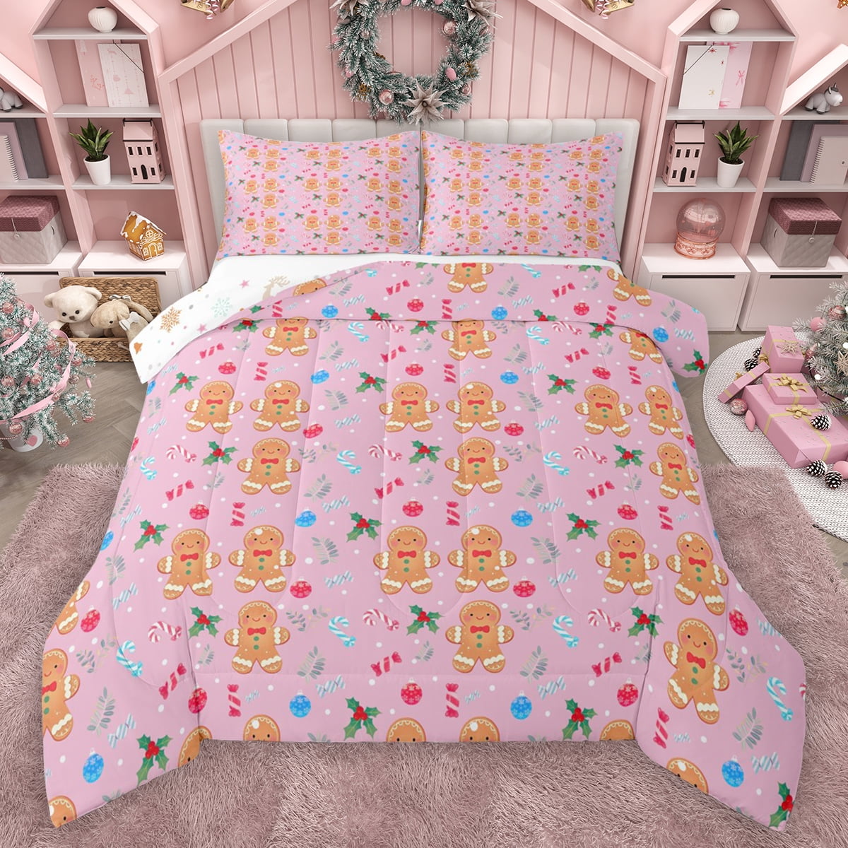 Manfei Cute Gingerbread Man Bedding Comforter Set,Merry Christmas Twin ...