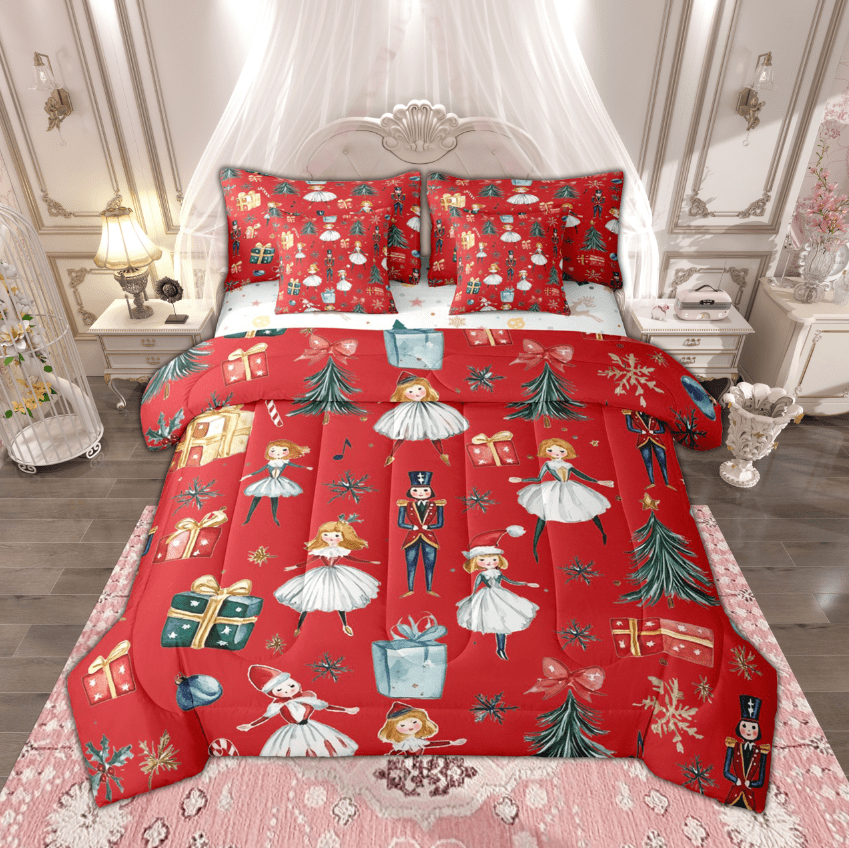 Manfei Cute Nutcracker Bedding Comforter Set 7-Piece for Kids ...