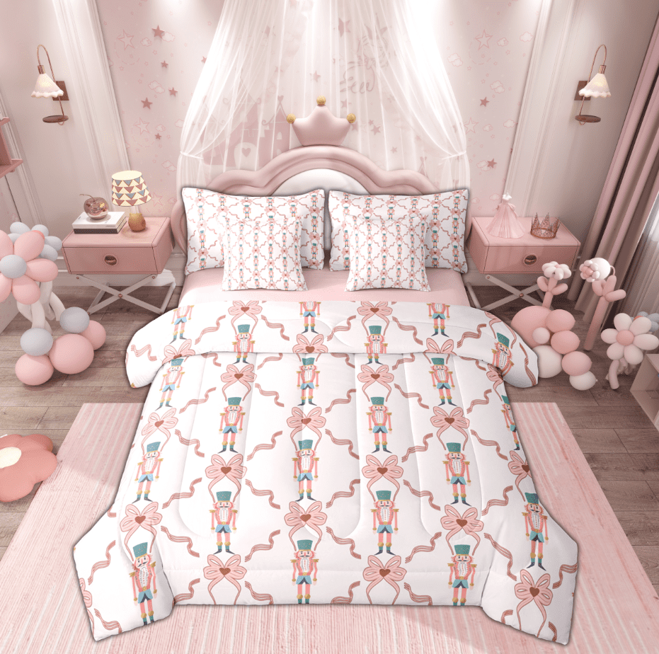 Manfei Cute Nutcracker Bedding Comforter Set 7 Pieces for Teens, Merry ...