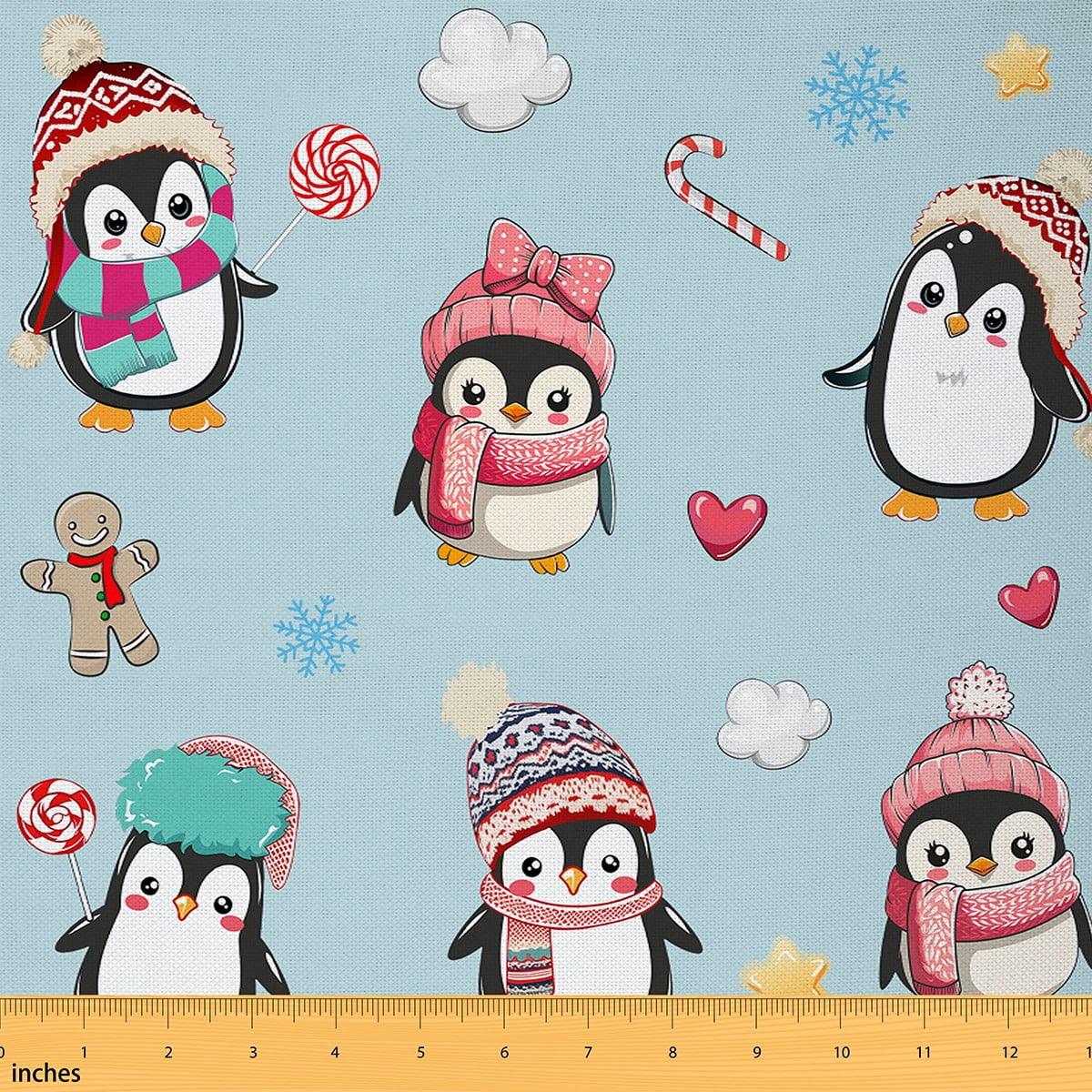 Manfei Cute Penguin Fabric by the Yard (3 Yards) for Kids Boys Girls ...