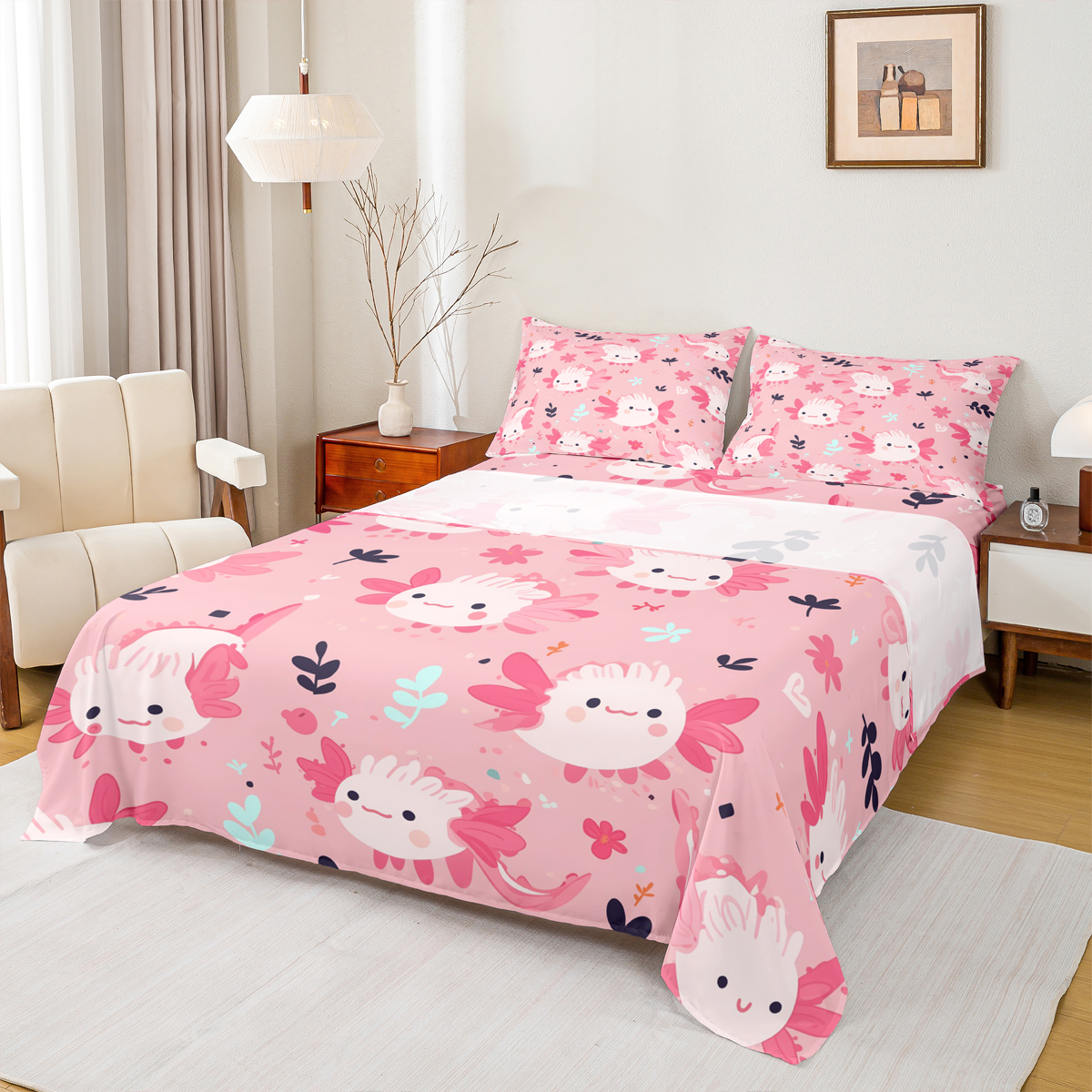 Manfei Cute Salamander Twin Sheet Sets,Magic Animal Twin Fitted Sheet ...