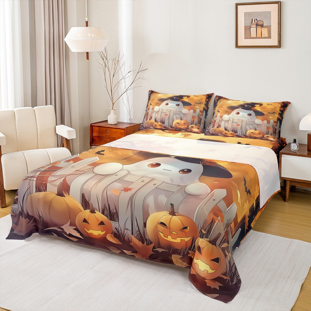 Manfei Cute Spooky Animal Twin Sheet Sets 3 Pieces for Kids, Halloween ...